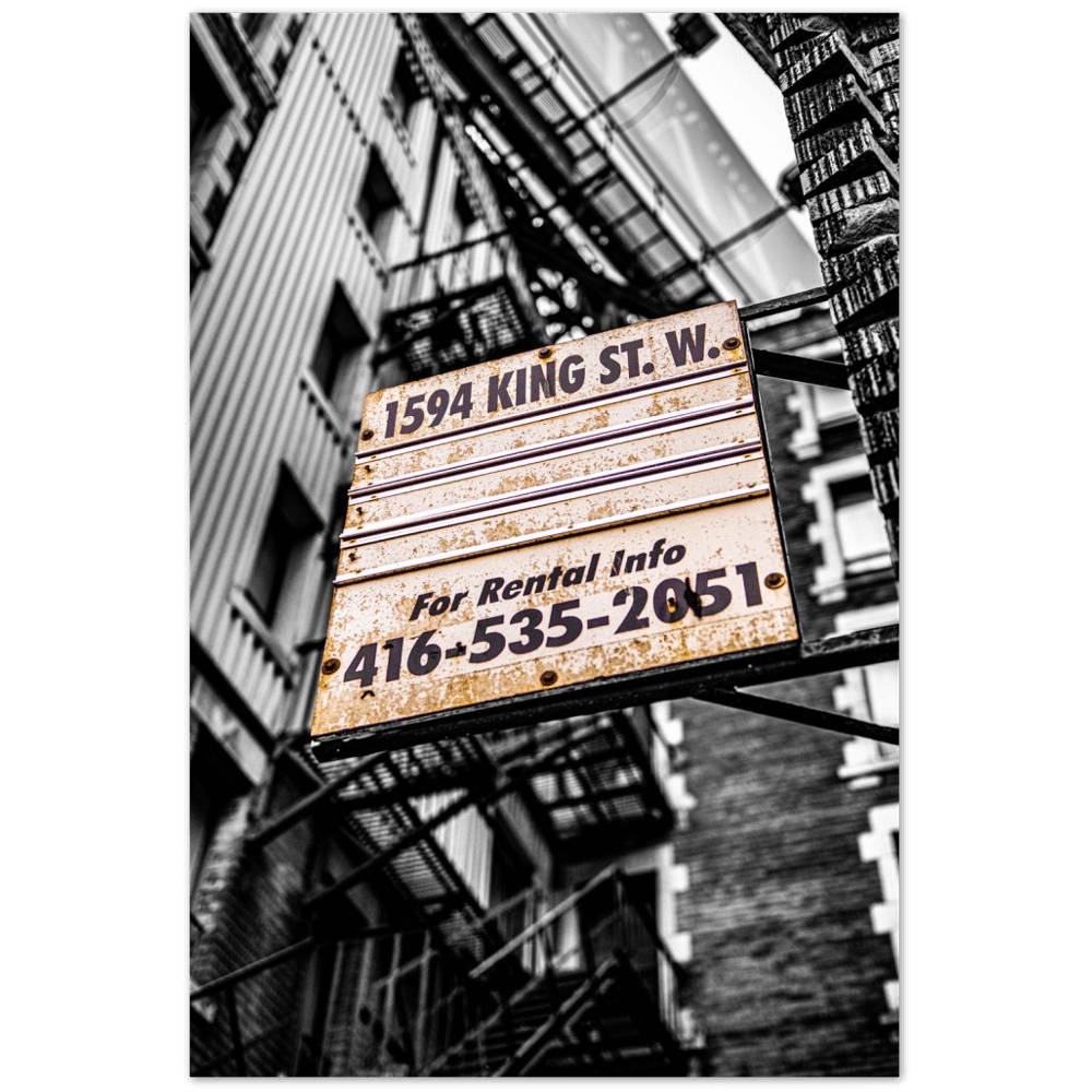 KING STREET RENTAL SIGN - Toronto, ON - Premium Semi-Gloss Paper Poster ...